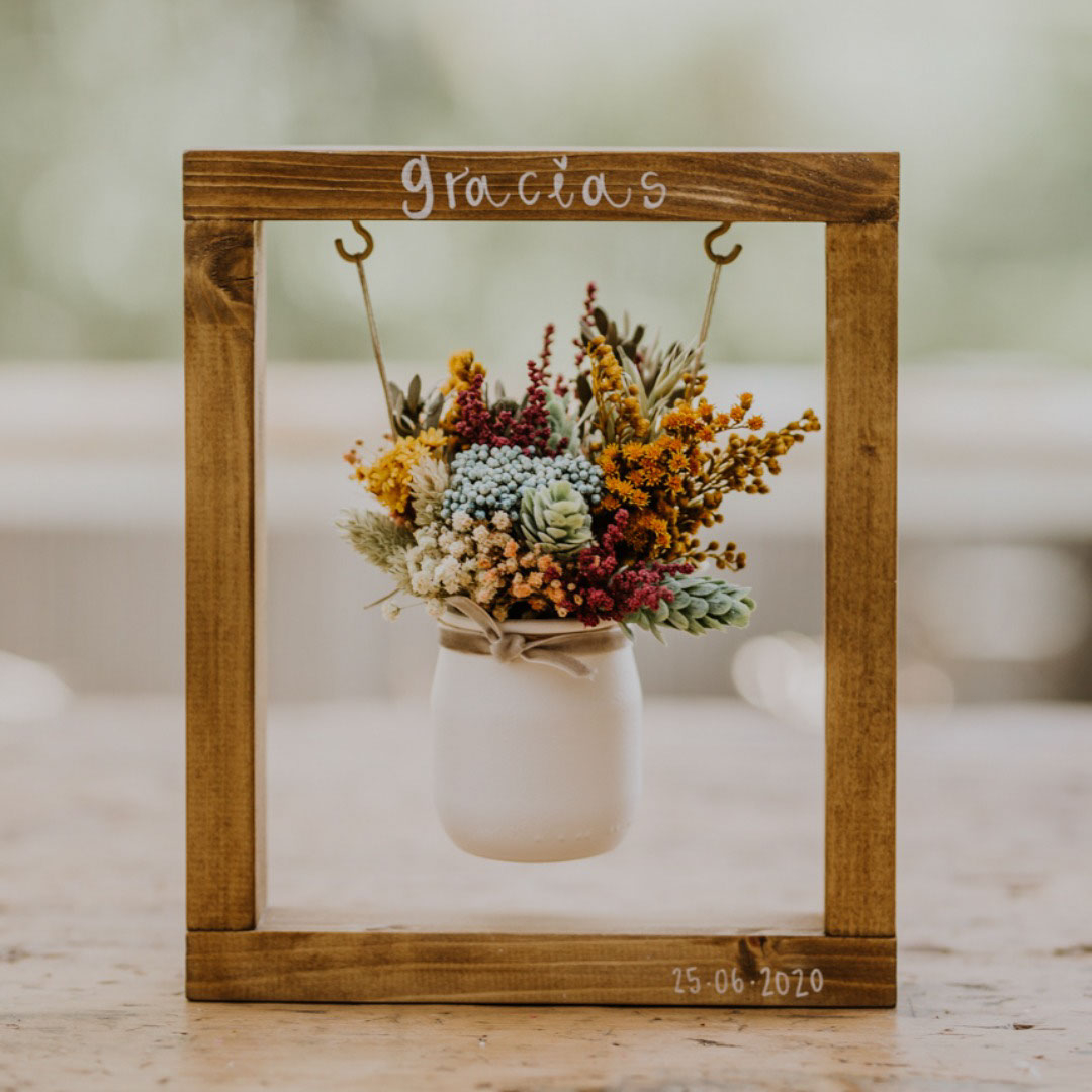 Regalo de flores preservadas para los invitados de boda - Flores en el Columpio