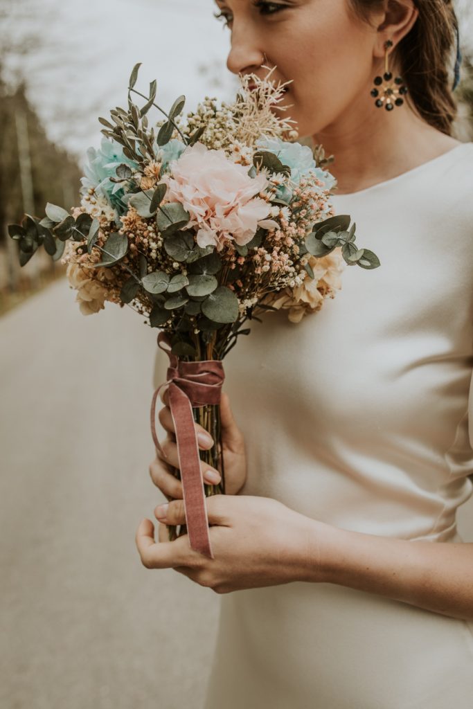 Ramo de novia preservado alargado